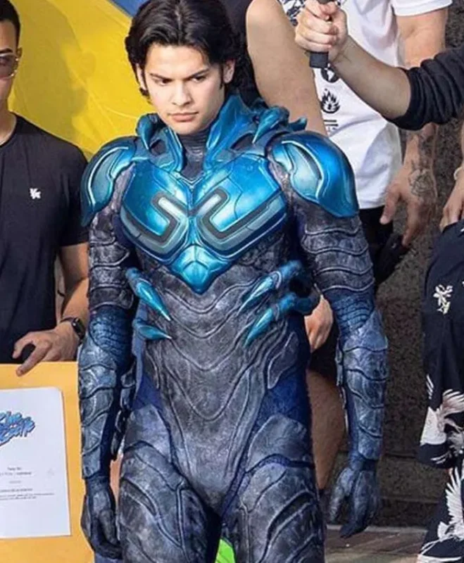 Blue Beetle Xolo Maridueña Blue Leather Jacket - Oskar Jacket