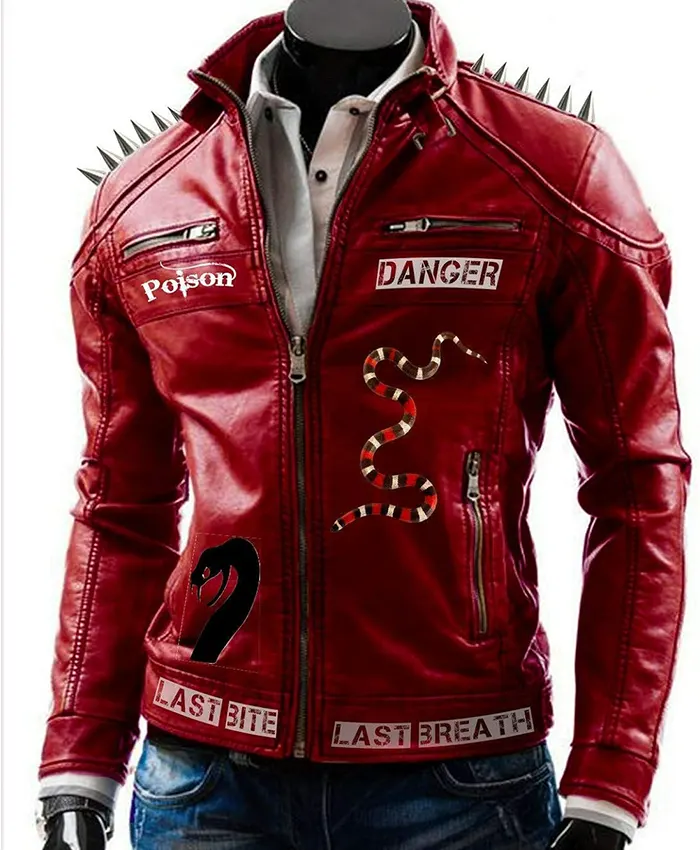 I am Venomous Danger Poison Leather Jacket - Bomber Jacket