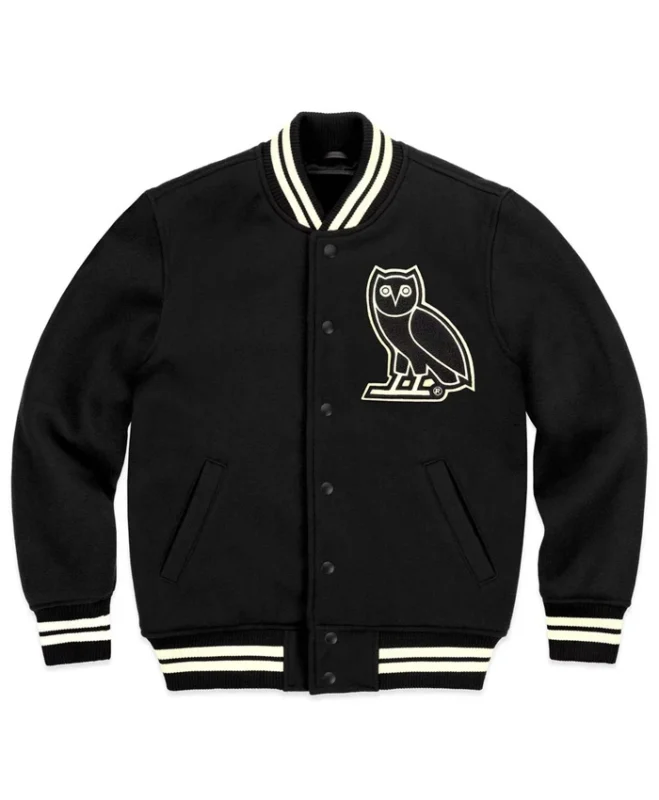 OVO Drake Black Varsity Jacket - Oskar Jacket