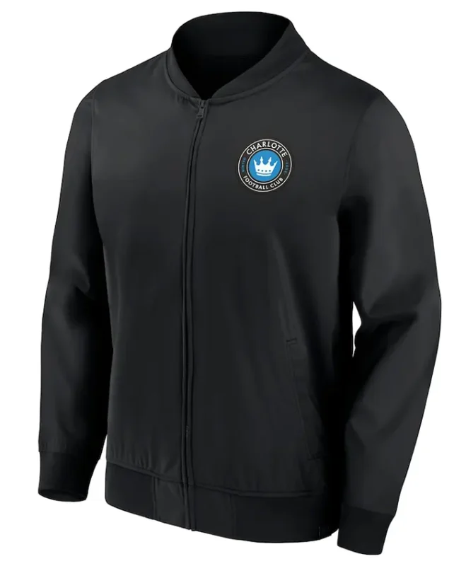 Minerva Charlotte FC Black Bomber Track Jacket - Oskar Jacket