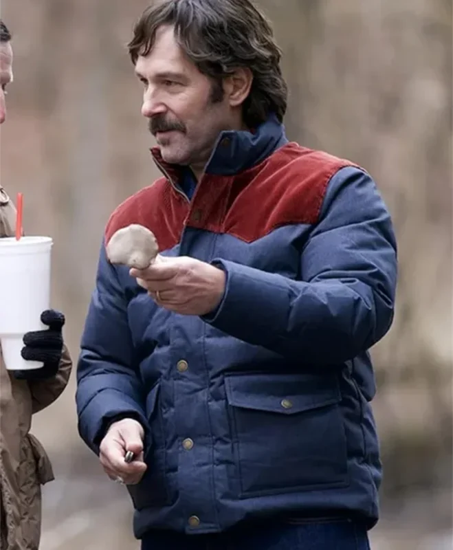 Paul Rudd Friendship 2025 Blue And Red Puffer Jacket - Oskar Jacket