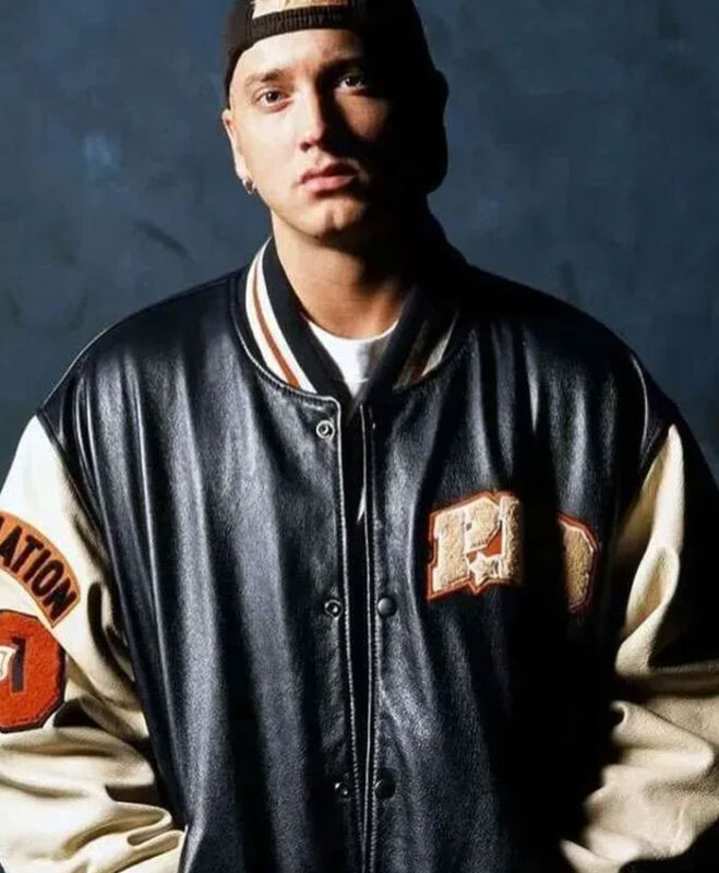 Eminem Varsity Leather Jacket - Oskar Jacket